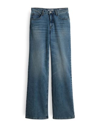 OPUS Damen Wide | MIVA Escape Wide Leg Jeans aus Dry Indigo Mid Rise Light modern Blue, 42 L32