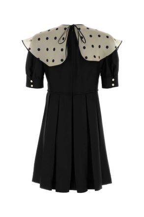 Valentino Garavani Womens Black Silk Mini Dress Nero Exterior: Abiti
