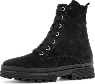 Gabor Damen Combat Boots, Frauen Stiefeletten,Wechselfußbett,Moderate Mehrweite (G),uebergangsstiefel,Stiefel,schwarz (Frottee),41 EU / 7.5 UK