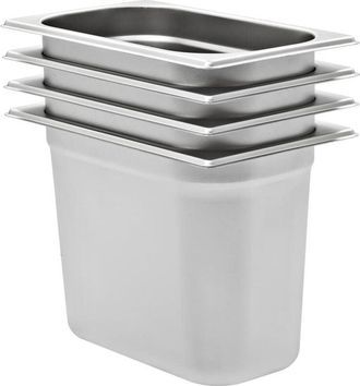 vidaXL Gastronormbeh&auml;lter 4 Stk. GN 1/4 200 mm Edelstahl vidaXL