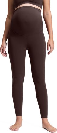 CRZ YOGA Damen Butterluxe Umstandsleggings - 71cm Skinny Umstandshose High Waist Schwangerschaft Yoga Weich Leggins Lang Hei&szlig;es Fudge-Brown 42