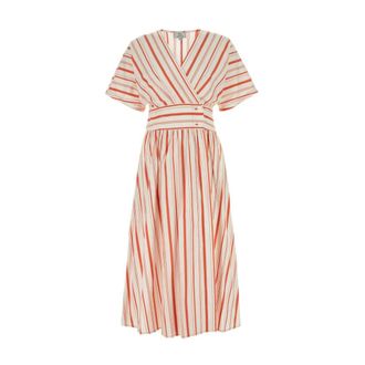 Woolrich Femme, Robes, Multicolore, Taille: 36 FR Robe Midi Ray&eacute;e