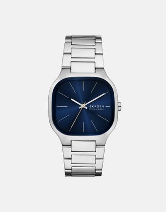 Skagen Mellem - Silberfarbene Herrenuhr aus Edelstahl mit 3 Zeigern