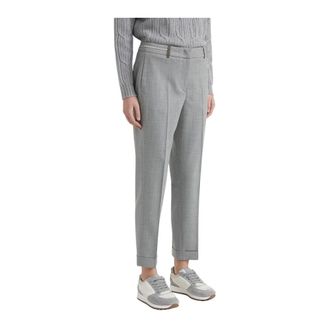PESERICO Stretch Woll Zigarettenhose - - Trousers - Damen - Grau - L
