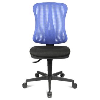 Topstar | B&uuml;rostuhl | Muldensitz | ohne Armlehnen | Sitz schwarz | Netz-R&uuml;cken blau