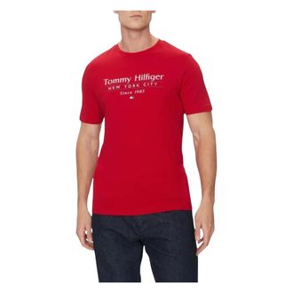 Tommy Hilfiger Rotes Center Stack Tee - - Tops - Herren - Rot - L