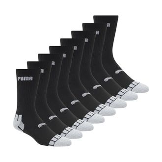 Puma Herren 8 Pack Athletic Cushioned Crew Socks Sportsocken, schwarz/grau, 43-47 EU