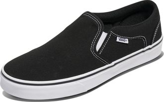 Vans Asher Unisex Sneaker, Canvas Black White, 40.5 EU