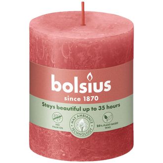 Bolsius Stumpenkerze Blossom Pink Ø 68 mm - Höhe 8 cm - Pink - 35 Brennstunden