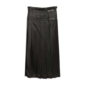 Durazzi Milano Plissee-Rock mit Schnalle - - Skirts - Damen - Schwarzk - M
