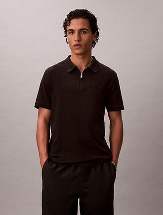 Calvin Klein Polo slim avec col zipp&eacute;