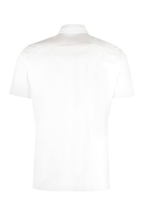 Burberry Mens Short-Sleeve Cotton Shirt White