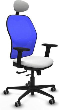 Piqueras y Crespo B&uuml;rostuhl mit 2D-Armlehnen, h&ouml;henverstellbarer Lendenwirbelst&uuml;tze und festem Kopfteil, ausgestattet mit Syncro/Traslack und injiziertem Schaumstoff, B