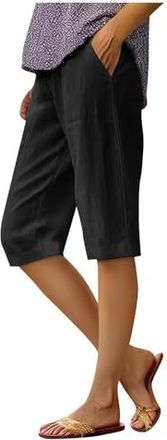 Generic Bermuda Femme Ete Fluide Shorts De Plage Grande Taille Chic D&eacute;contract&eacute; Pantacourts &Eacute;lastique avec Poches Large Pantalons Court De Sport Ample Bermuda