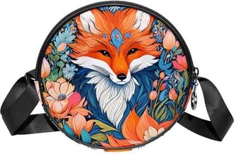 Generic Petit sac &agrave; bandouli&egrave;re circulaire pour femme, petit sac &agrave; bandouli&egrave;re avec fermeture &eacute;clair, bretelles r&eacute;glables, sac &agrave; main rond d&eacute;contract&eacute; pour fe