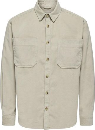 Only & Sons Herren Onsalp Rlx 2pkt Washd Cord Ls Shirt Noos, Silver Lining, XS