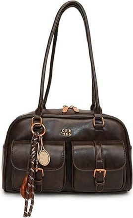 Generic GSenhui Boston Sac de transport pour femmes vintage petit sac &agrave; bandouli&egrave;re sac &agrave; main avec plusieurs poches, double poche sac &agrave; &eacute;paule avec noeud sac