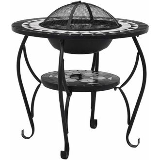 Nova inlife Table de foyer mosa&iuml;que Noir et blanc 68 cm C&eacute;ramique