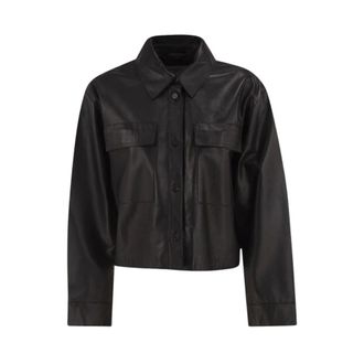 Max Mara Femme, Vestes, Noir, Taille: 38 FR Leather Vestes