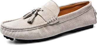 Generic Mocassins for Hommes Bout Rond Couleur Unie avec Gland Daim Vamp Conduite Mocassins Flexibles antid&eacute;rapants antid&eacute;rapants Mode Slip-on(Khaki,41 EU)