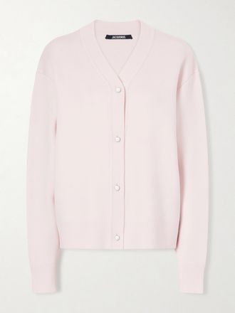 Jacquemus Cardigan En Laine M&eacute;rinos M&eacute;lang&eacute;e Doppio - Rose