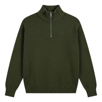 Generic Pull en tricot pour homme avec demi-fermeture &eacute;clair et col en V - Col roul&eacute; thermique - Coupe ajust&eacute;e - Col montant - L&eacute;ger - Manches longues - Print