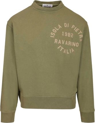 Stone Island Cotton Crewneck Sweatshirt - - Sweatshirts & Hoodies - Herren - Gr&uuml;n - L
