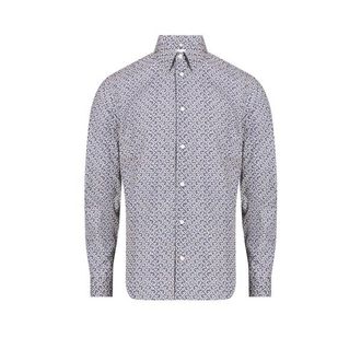 Au Printemps Paris Schmales bedrucktes Hemd - Blau