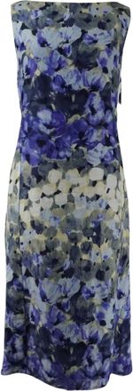 Moschino robe imprimée à détail de ruban - Bleu