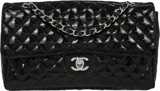 Chanel 2006-2008 Secret Label Single Flap Schultertasche mit Steppung - Schwarz