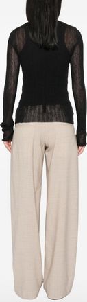 Cortana Mesh-Knit Wool Sweater - Black