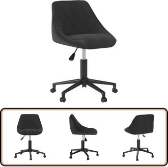 vidaXL Vidaxl - Chaise pivotante de salle à manger Noir Velours - Chaises De Salle à Manger - Chaise Pivotante - Chaise Velours - Chaise Ajustable - Chaise