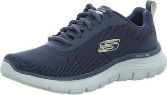 Skechers Homme Flex Advantage 5.0 Concourse AVANTAGE, Navy Mesh/Duraleather/Orange Trim, 43 EU