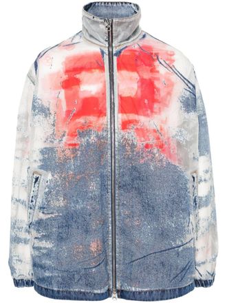 Diesel veste D-Krap &agrave; effet us&eacute; - Bleu