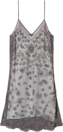 Twin-Set Besticktes T&uuml;ll-Minikleid - Grau