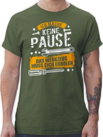 Shirtracer T-Shirt Herren - Geschenke - Ich Mache Keine Pause das Werkzeug muss Sich erholen I Geschenk Handwerker I Maurer I Dachdecker I KFZ Mechaniker I Tisch