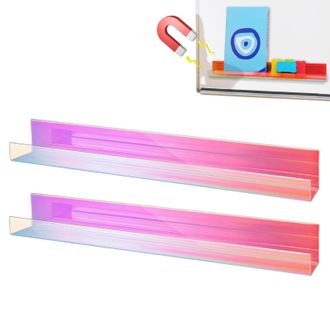 Generic Schwebendes aus Acryl - Stanzfreies Display-Set | 2-teilig transparent f&uuml;r Whiteboards, K&uuml;hlschr&auml;nke oder Klassenzimmer | Wiederverwendbarer B&uuml;cherhal