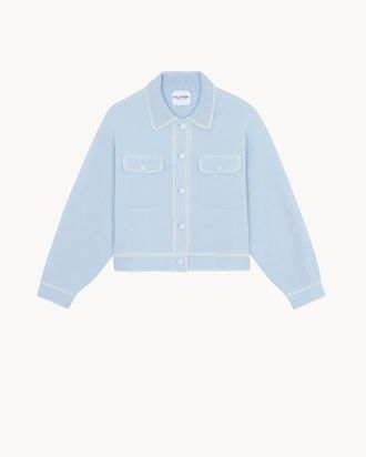 Kujten Veste cachemire surpiqure contrast&eacute;e - Veste Area