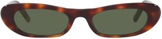 Saint Laurent SAINT LAURENT SL 557 Shade Lunettes, Havana-Havana-Green, 53 pour femme, Vert (Havana-havana-Green), 53