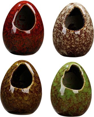 DOITOOL 4st&uuml;cke Trockeneisbecher Japanischer Beh&auml;lter F&uuml;r Sashimi-Dekoration Hotelteller-Ornament Eif&ouml;rmiger Keramikbeh&auml;lter Mit Trockeneis F&uuml;r Tischdekoratio