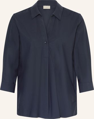 Milano Milano Italy Blusenshirt Aus Jersey Mit 3/4-Arm blau