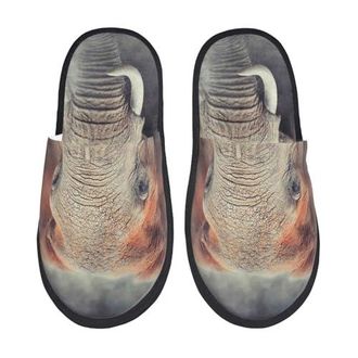 Generic Hiver Pantoufles &Eacute;l&eacute;phant Dans La Fum&eacute;e Chaud Pantoufles DH&ocirc;tel Antid&eacute;rapant Chaussons Pour Spa Femmes Automne M