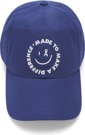 Armedangels Unisex Kappe aus Bio-Baumwolle YENAAS SMILEY &Aring; Blue Moon