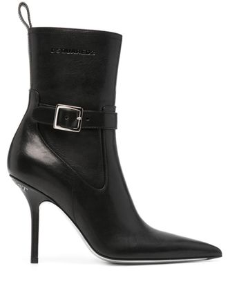 Dsquared2 bottines Distressed en cuir à talon- - Noir