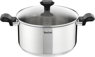 T-fal Comfort Max Faitout 24 cm + couvercle verre, Induction, Inox haute qualit&eacute;, Poign&eacute;es thermo-isol&eacute;es, Garantie 10 ans C9734604