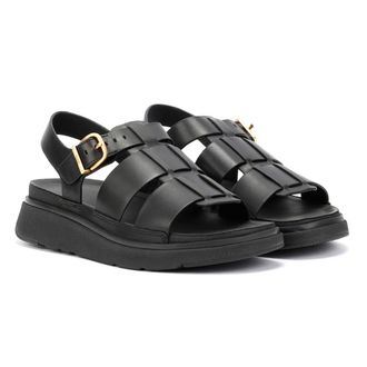 FitFlop GEN-FF Fischerleder Damen Sandalen in Schwarz