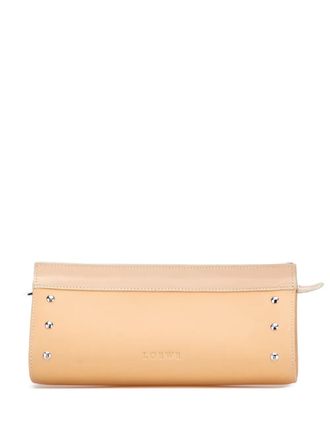 Loewe pochette en cuir à détails de clous (2004) - Marron