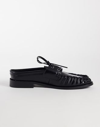 Asos Mules mit Schn&uuml;rung und Raffungen in Schwarz