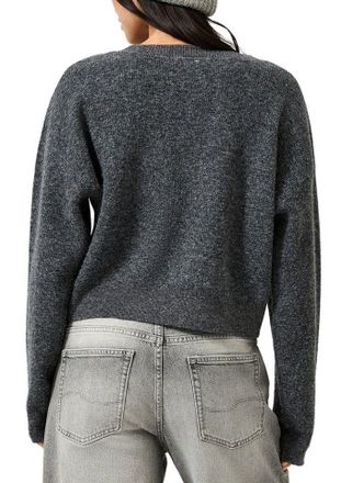 QS by s.Oliver Strickpullover Rippstrick, Rundhalsausschnitt, verk&uuml;rzte Form