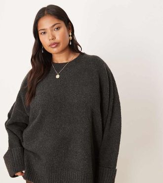 Pretty Lavish Curve Camille - Pull en maille - Anthracite fonc&eacute;-Gris